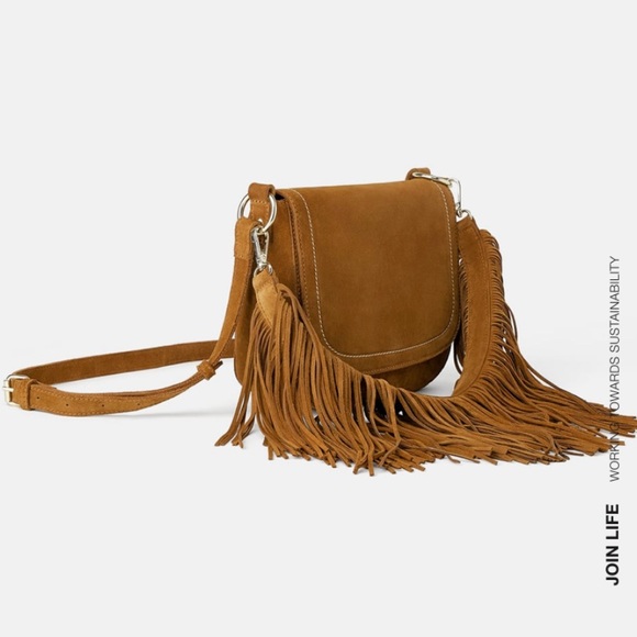 Zara | Bags | Zara Split Leather Fringed Crossbody Bag | Poshmark